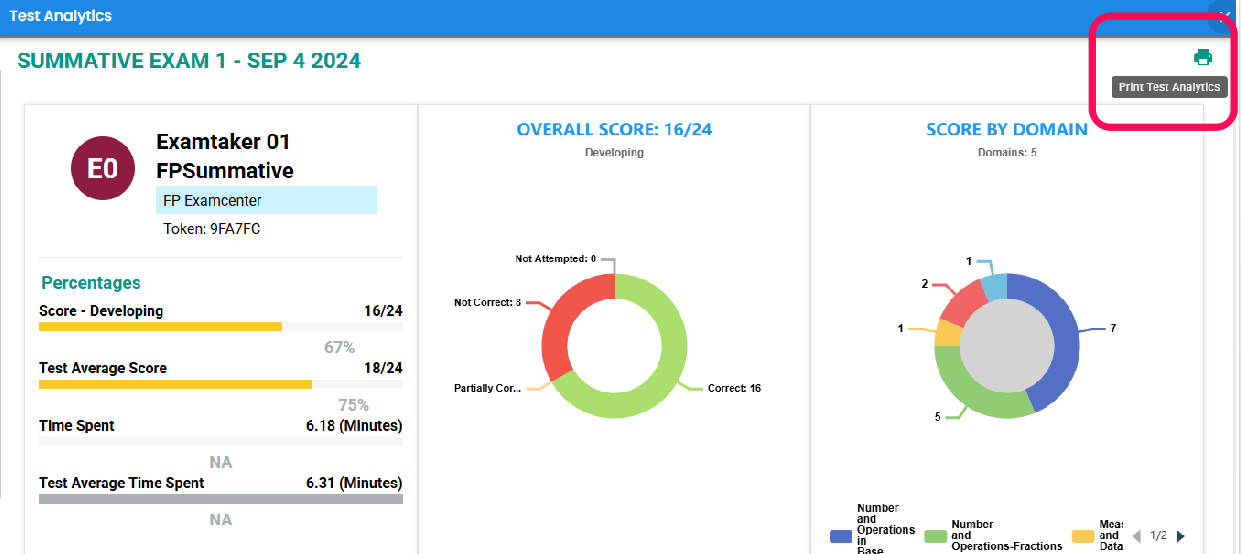How do I View/Print the Student Test analytics? – FocalPoint Education