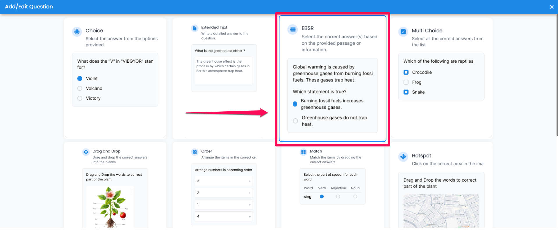 How do I create the ESBR (Evidence Based selected Responses ...
