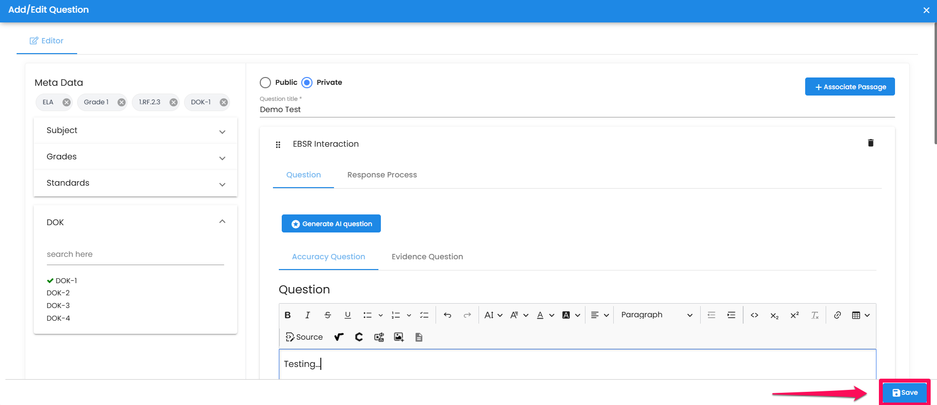 How do I create the ESBR (Evidence Based selected Responses ...