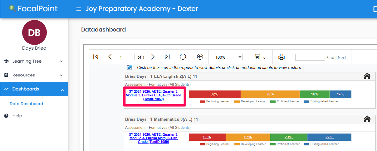 How do I access reports that show both classroom and individual student ...