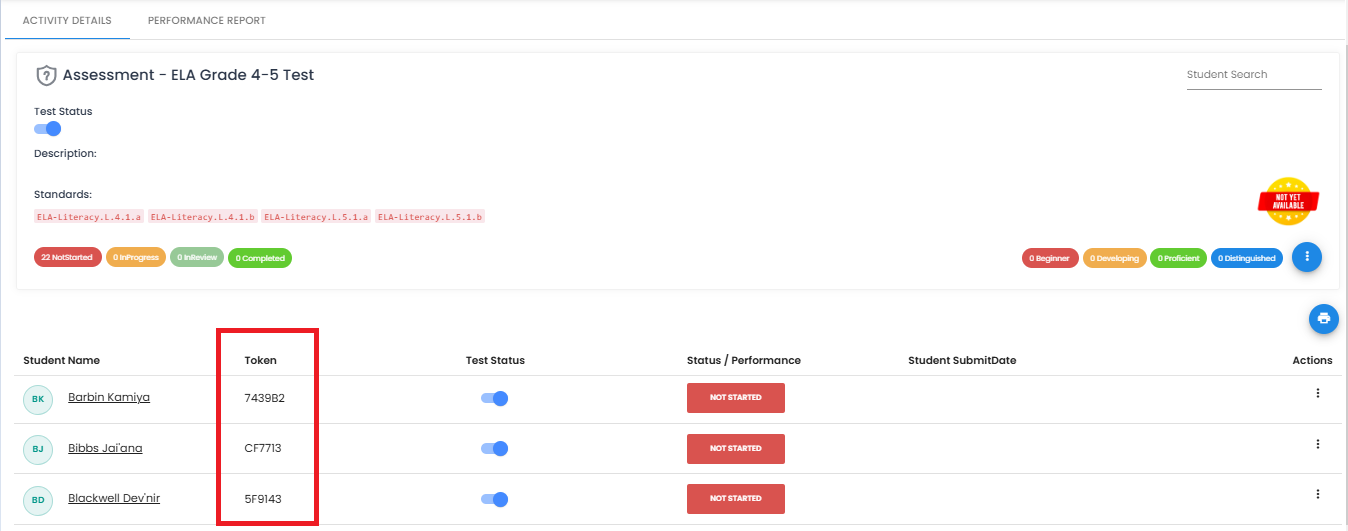 Test Token Sharing – FocalPoint Education
